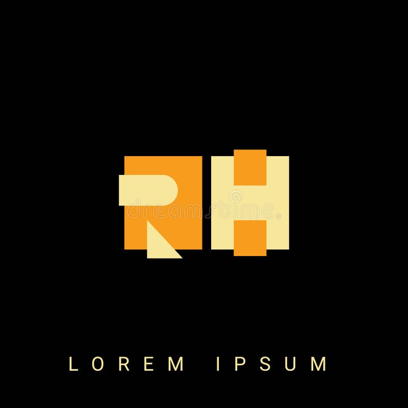 Modern Creative Shaped RH, HR, R H Logo. Initial Logo Designs Templete ...