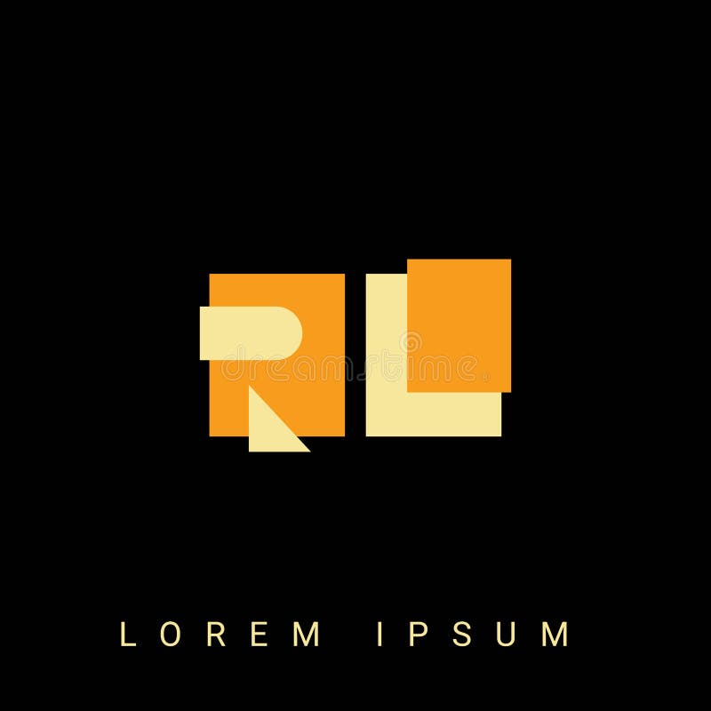 Modern Creative Shaped RL, LR, R L Logo. Initial Logo Designs Templete ...