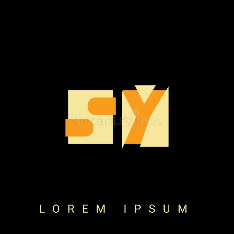 Modern Creative Shaped SY, YS, S Y Logo. Initial Logo Designs Templete ...