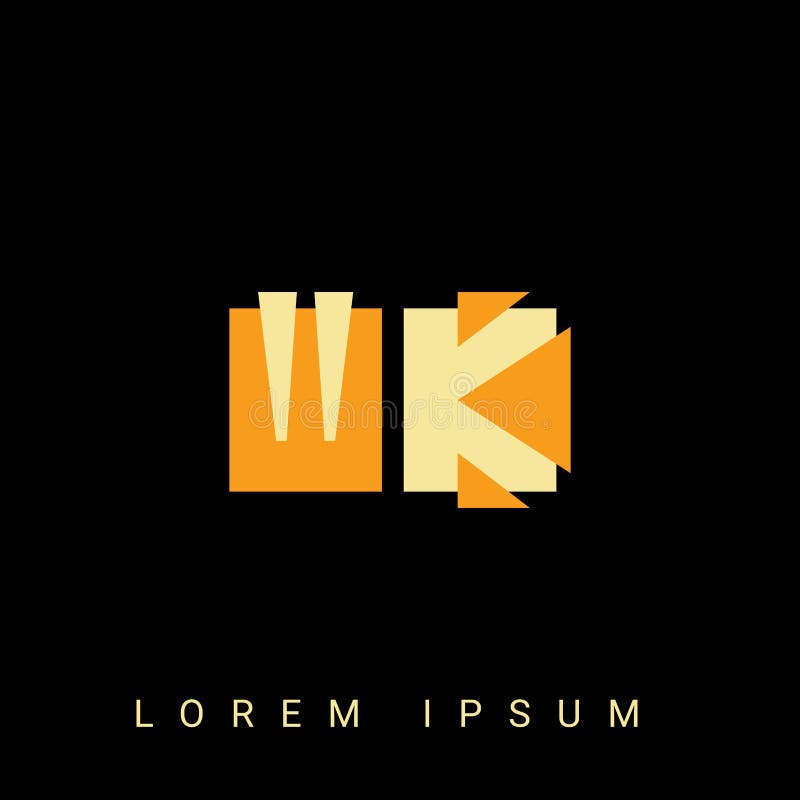 Modern Creative Shaped WK, KW, W K Logo. Initial Logo Designs Templete ...
