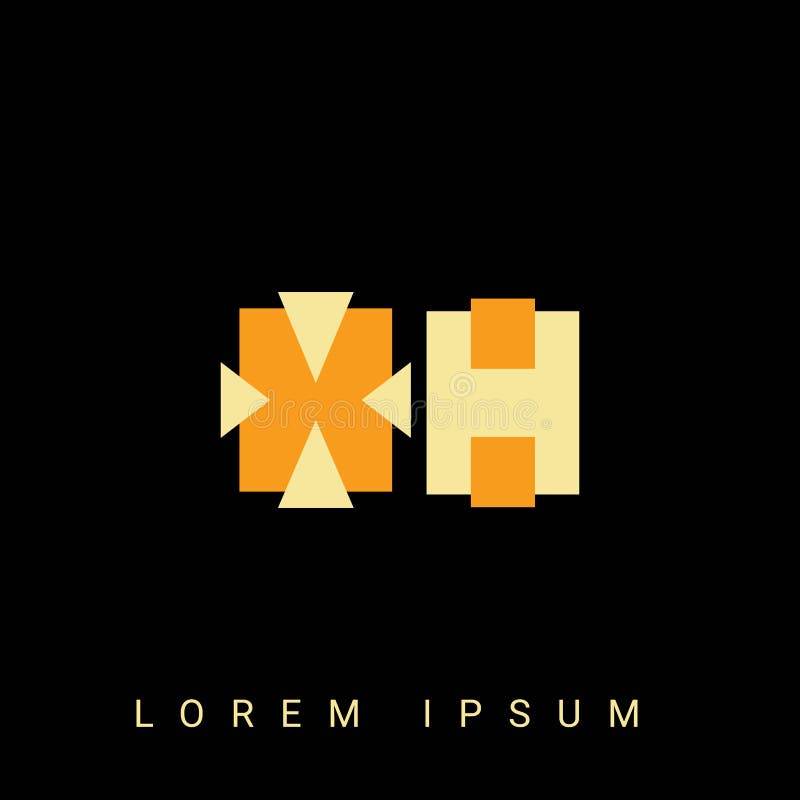 Modern Creative Shaped XH, HX, X H Logo. Initial Logo Designs Templete ...