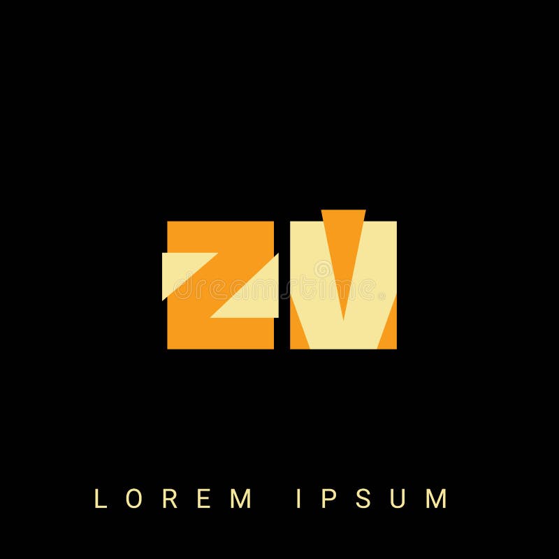 Modern Creative Shaped ZV, VZ, Z V Logo. Initial Logo Designs Templete ...