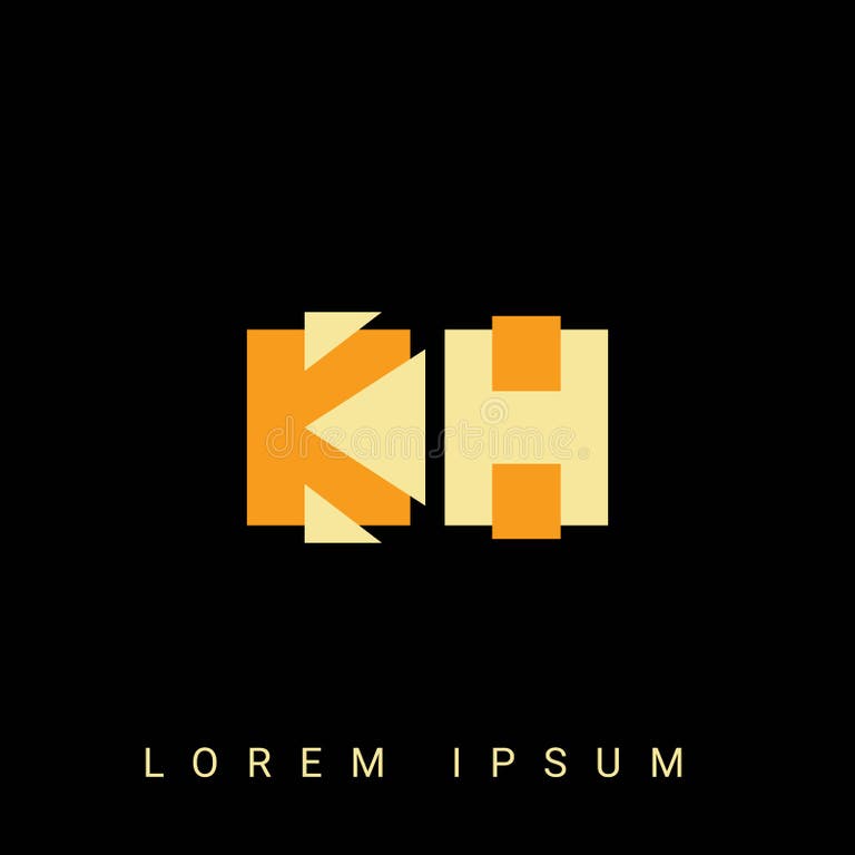 Modern Creative Shaped KH, HK, K, H Logo. Initial Logo Designs Templete ...