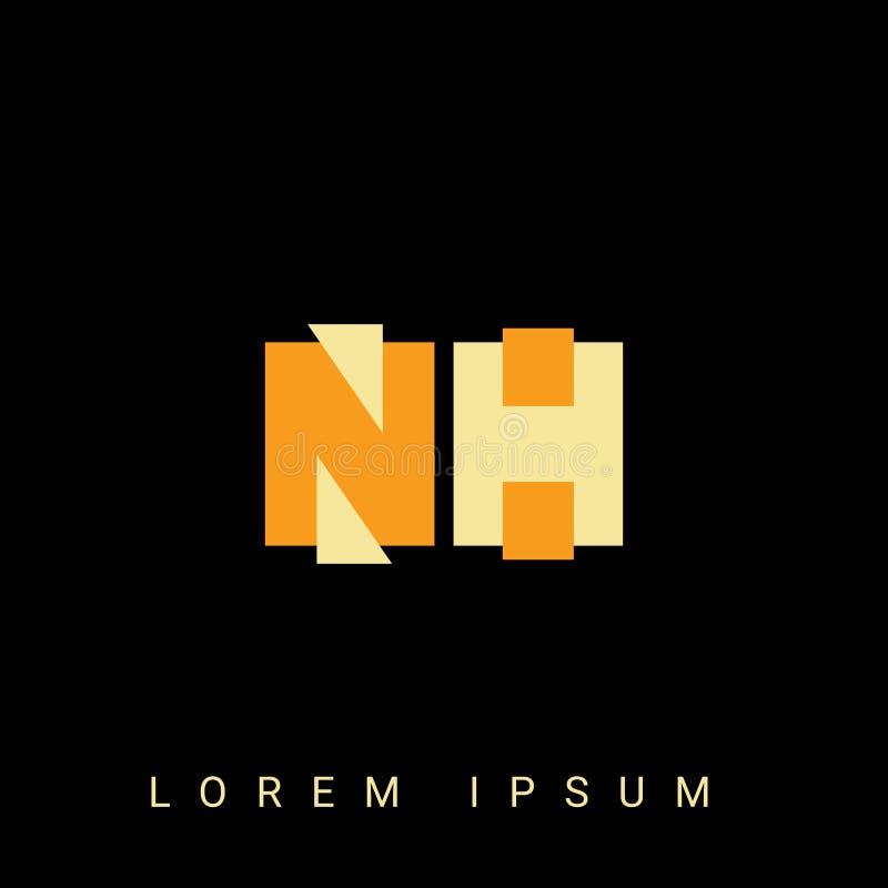 Modern Creative Shaped NH, HN, N H Logo. Initial Logo Designs Templete ...