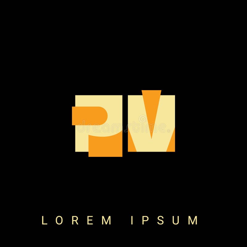 Modern Creative Shaped PV, VP, P V Logo. Initial Logo Designs Templete ...
