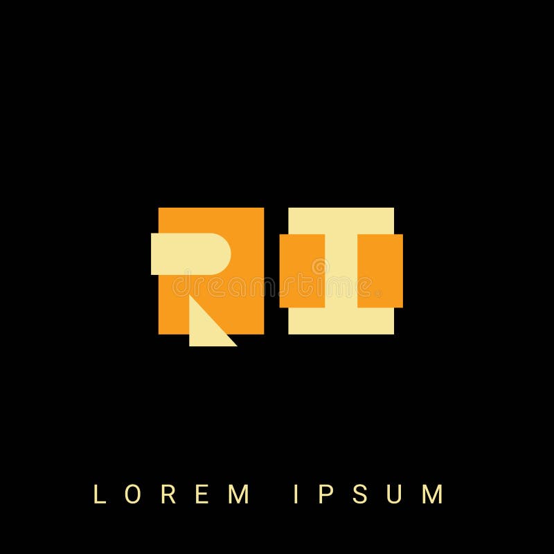 Modern Creative Shaped RI, IR, R I Logo. Initial Logo Designs Templete ...