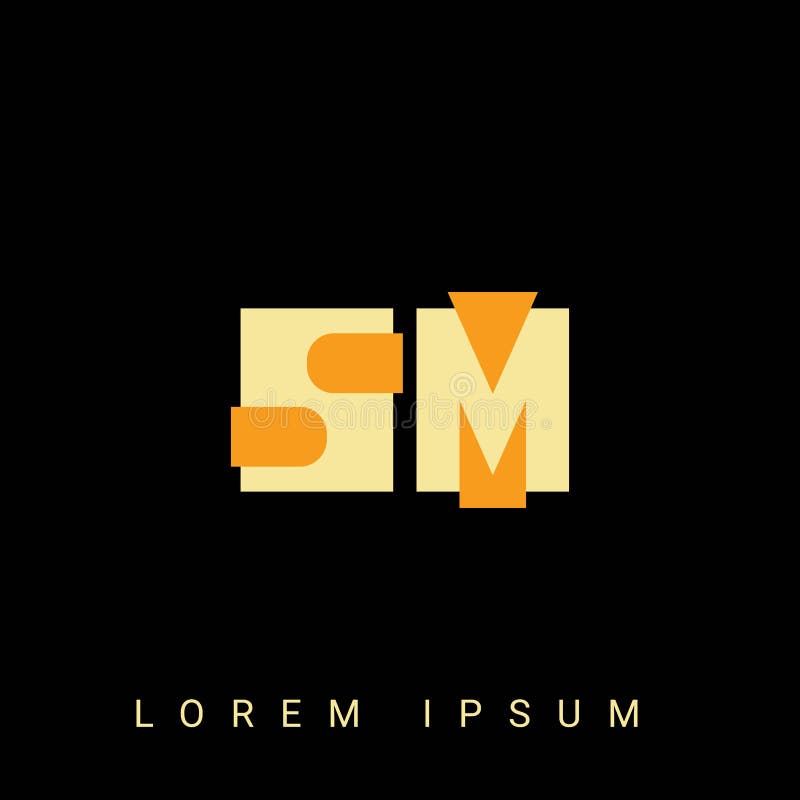 Modern Creative Shaped SM, MS, S M Logo. Initial Logo Designs Templete ...
