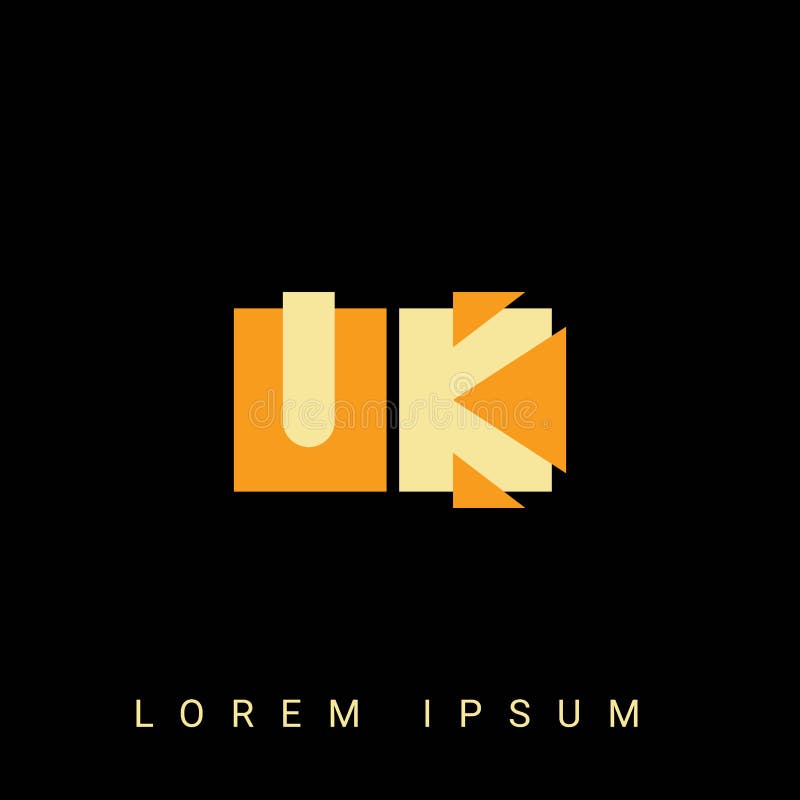 Modern Creative Shaped UK, KU, U K Logo. Initial Logo Designs Templete ...