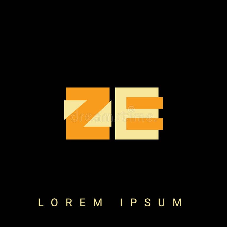 Modern Creative Shaped ZE, EZ, Z E Logo. Initial Logo Designs Templete ...
