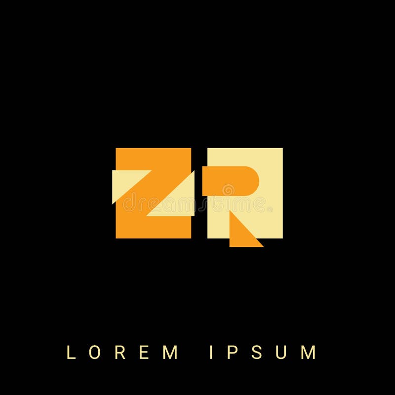 Modern Creative Shaped ZR, RZ, Z R Logo. Initial Logo Designs Templete ...