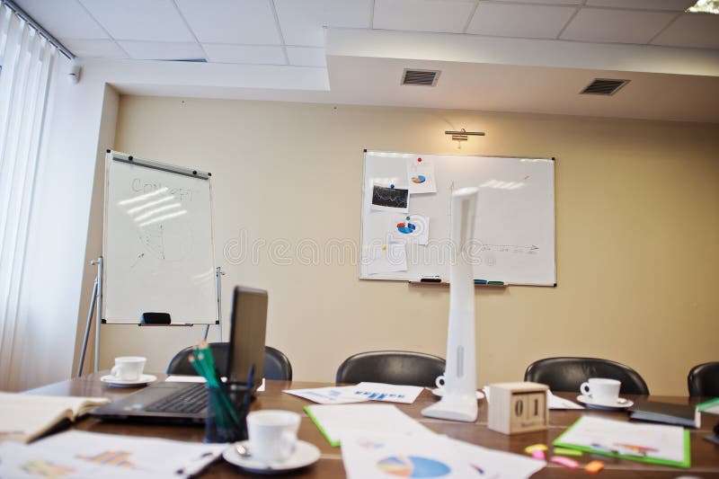 Modern Creative Workplace with Laptop, Tablet, Equipment and Table Led ...