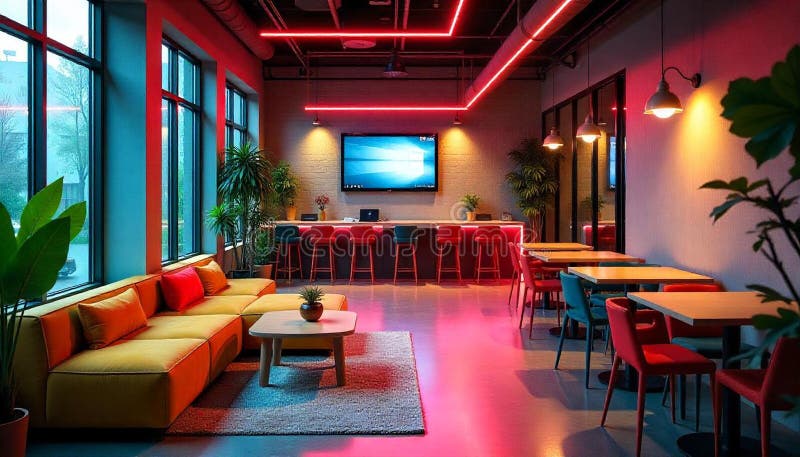 Modern Creative Workspace Lounge Collaborative Meeting Areas Stock ...