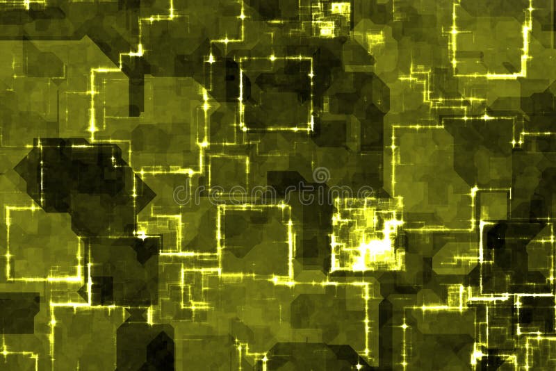 Modern Creative Yellow Techno Electronic Shining Computer Graphics ...