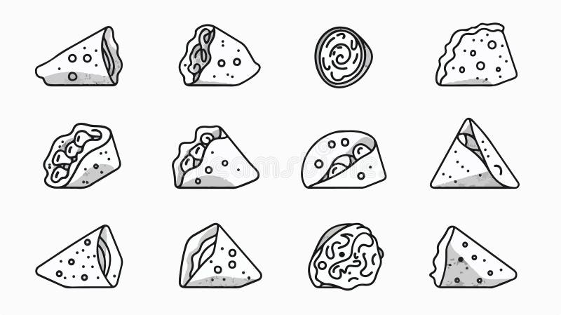 Modern Crepe Outline Icons Vector Illustration for Projects and Designs ...