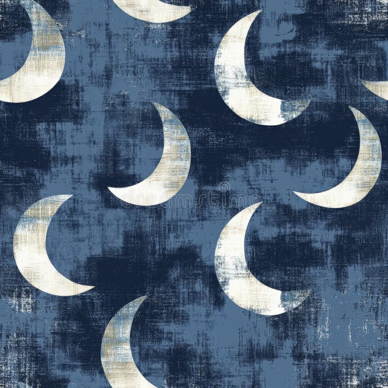 A Modern Crescent Moon Pattern with Abstract Textures and Shimmering ...