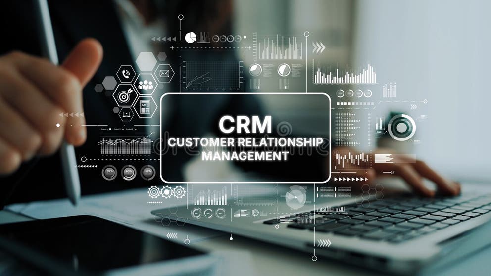 Modern CRM System Illustration Featuring Customer Relationship ...