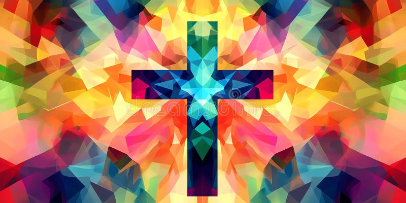 Modern cross, AI generated stock illustration. Illustration of faith ...