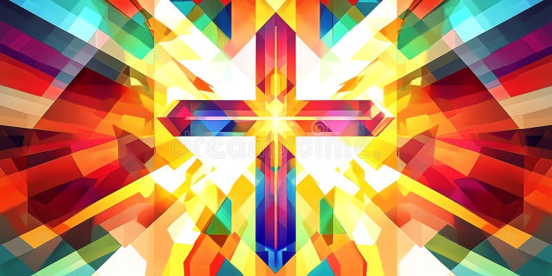 Modern cross, AI generated stock illustration. Illustration of church ...