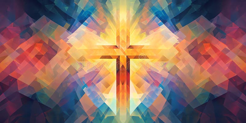 Modern cross, AI generated stock illustration. Illustration of faith ...