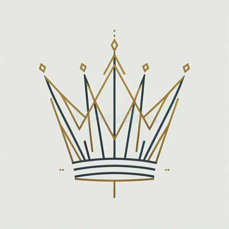 Modern Crown Shape in Geometric Style Stock Illustration - Illustration ...