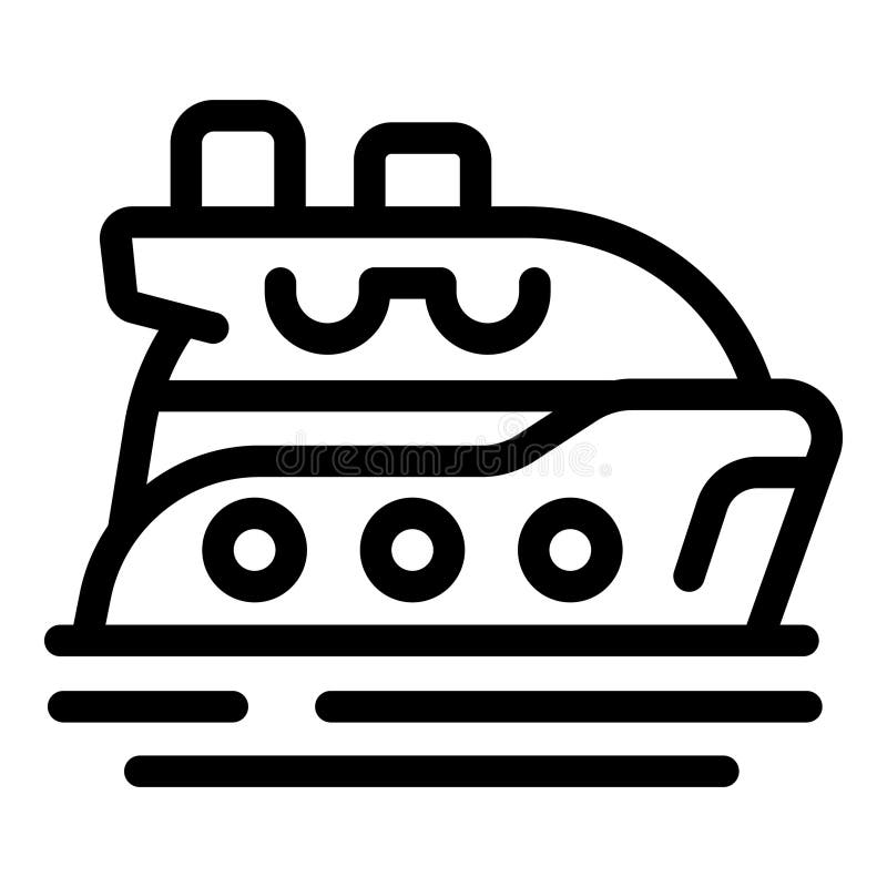 Modern Cruise Ship Sailing on Water Waves Icon Stock Illustration ...