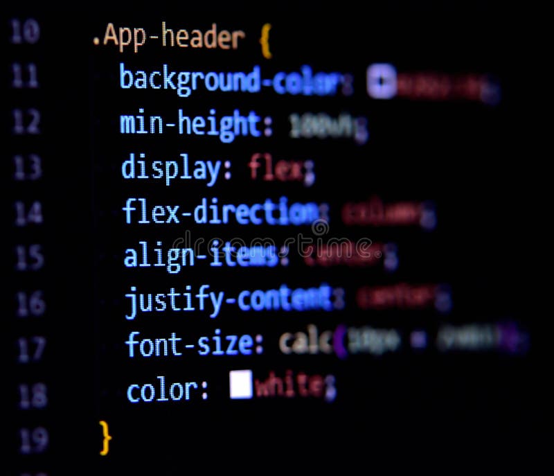 Modern Css3 Cascade Style Sheet Programming Code For Html Coding Stock Image Image Of Code