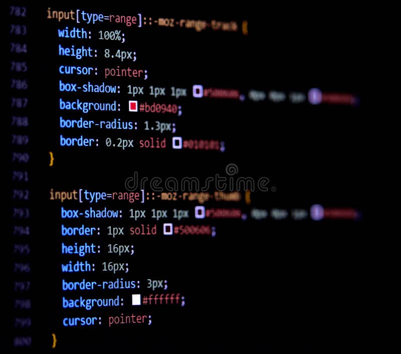 Modern Css3 Cascade Style Sheet Programming Code For Html Coding Stock Image Image Of Hacker 3975