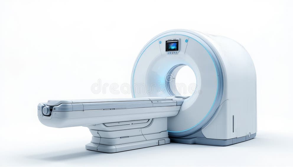 A Modern CT Scanner in a Clinical Setting. the Machine is White with a ...