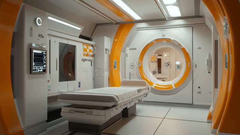 Modern CT Scanner Room in Hospital for Diagnostic Imaging Stock ...