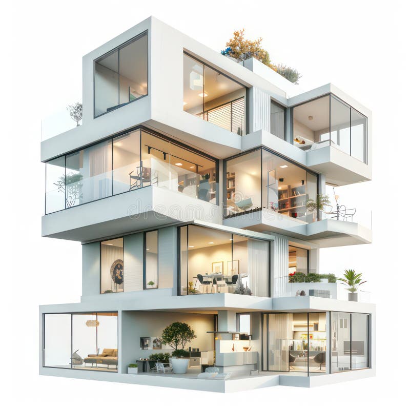 Modern Cube Appartement Isolated on White Created with Generative AI ...