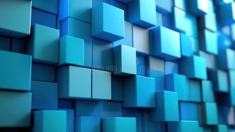 Modern Cube Design, 3D Rendering of Geometric Shapes with Squares ...