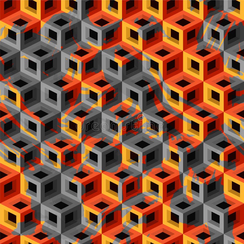 Modern Cube White and Black and Color Effect Stock Illustration ...