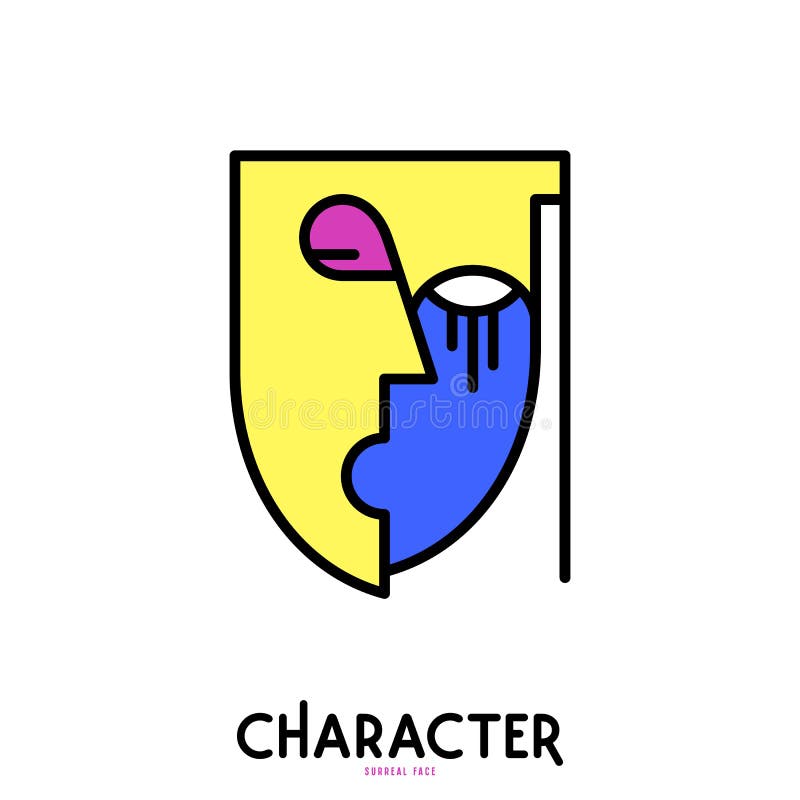 Modern Cubism Surreal Face Artwork Stock Vector - Illustration of ...