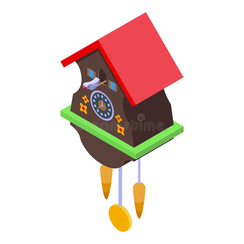 Modern Cuckoo Clock Icon Isometric Vector. Bird Pendulum Stock Vector ...
