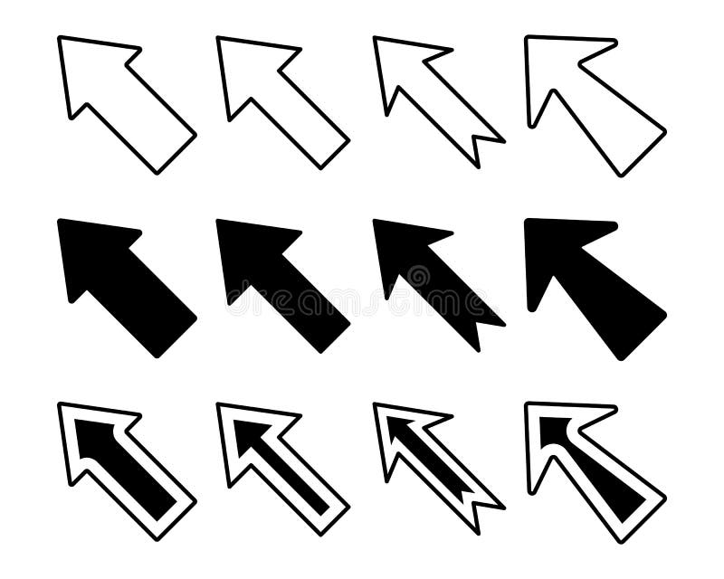 Modern Cursor Arrow Pointer Icon Sign Vector Illustration Stock Vector ...