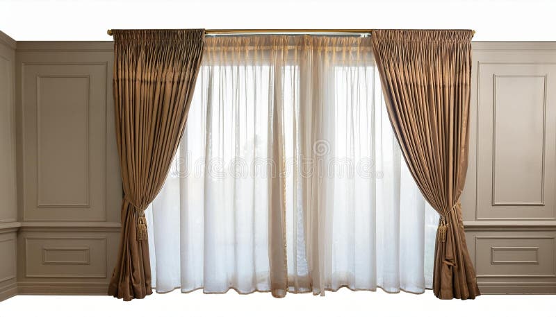Modern Curtains Front View Full Length Isolate on Transparency ...