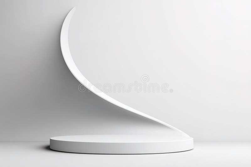 Modern Curved Display Platform in Minimalistic Interior Setting for ...