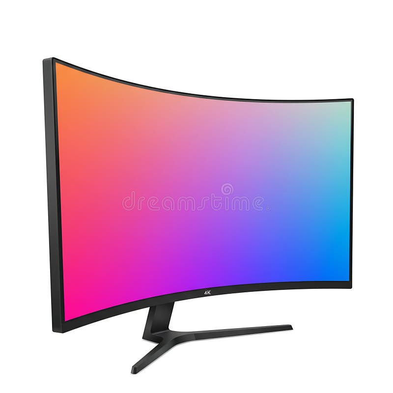 Curved 4K Monitor Display stock illustration. Illustration of home ...