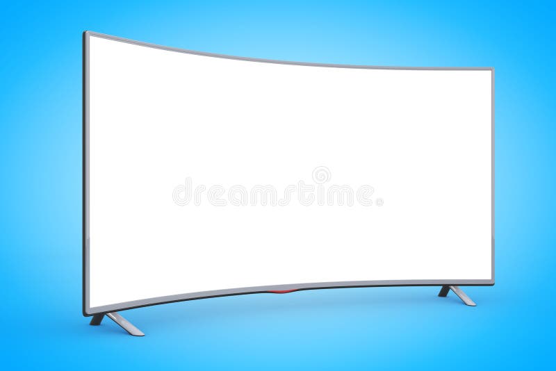 Modern Curved Led or LCD TV Screen. 3d Rendering Stock Illustration ...