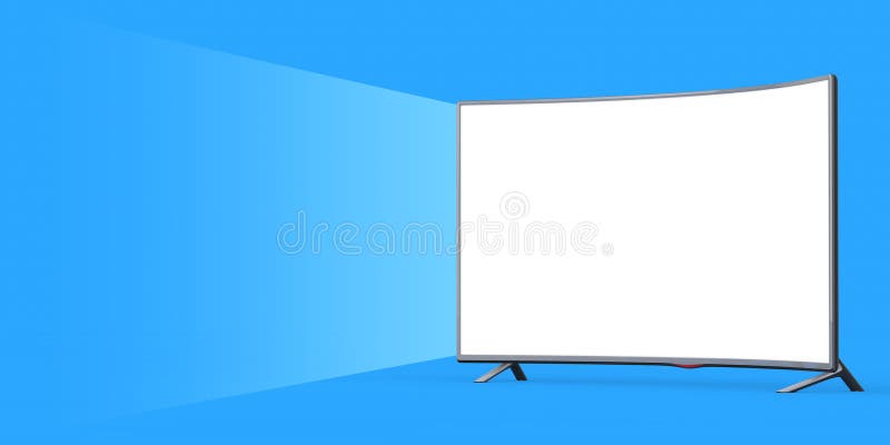 Modern Curved Led or LCD TV Screen Mockup with Blank Space for Your ...