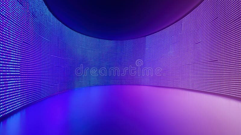 Modern Curved LED Screen Wall Creates Vibrant Visual Effect. Diode ...