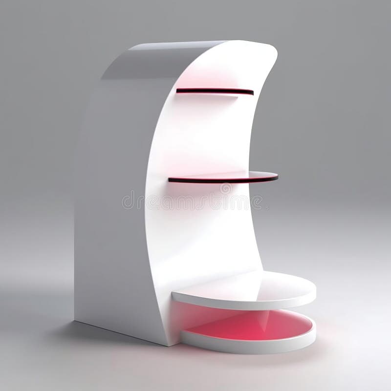 Modern Curved Product Display Podium Stock Illustration - Illustration ...