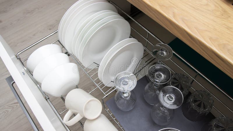 Modern Custom Kitchen with Drawers for Utensils. Accessories in the ...