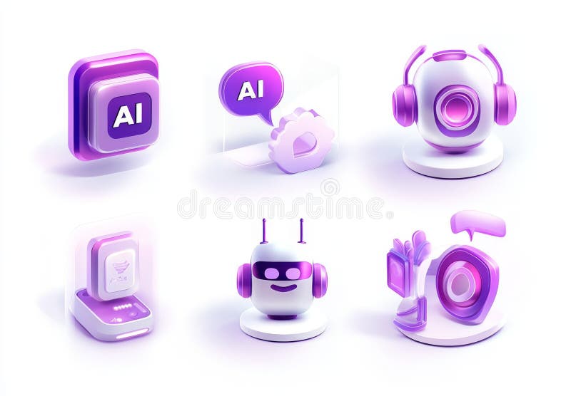 Cute Chatbot Illustration Speech Bubble Customer Service Ai Stock ...