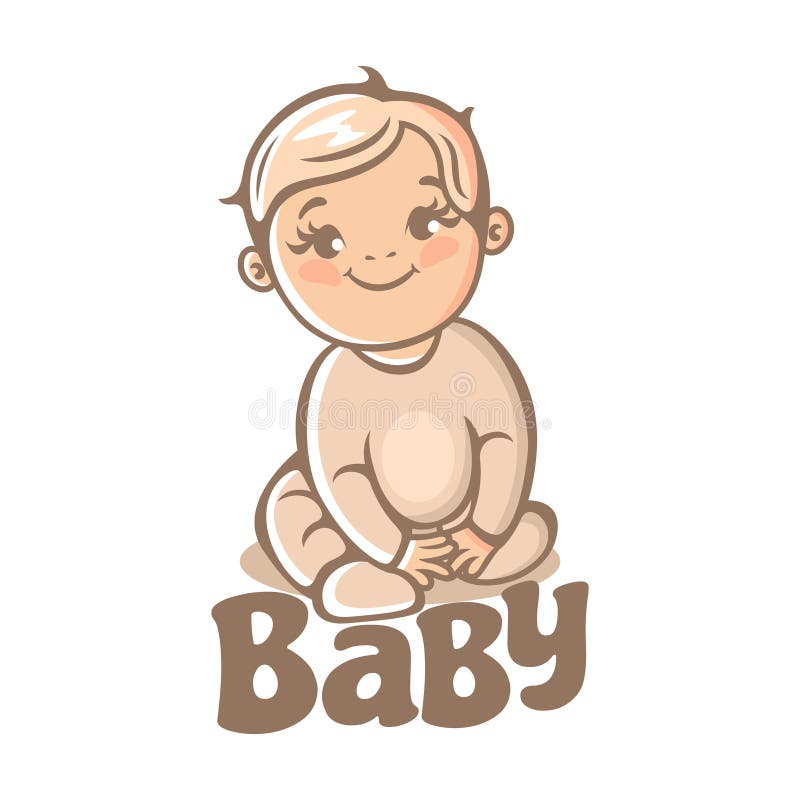 Modern Cute Baby Logo. Vector Illustration Stock Vector - Illustration ...
