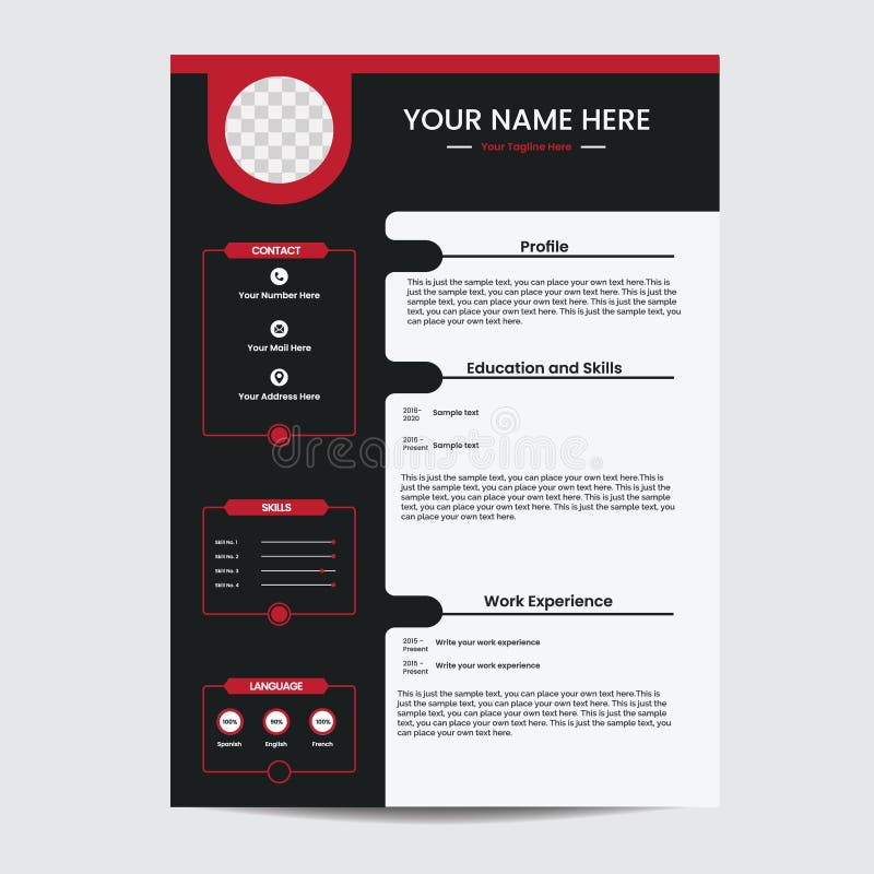 Modern CV Resume Template Design Layout. Vector Template for Business ...