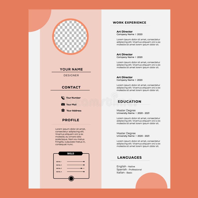 Modern CV Resume Template Design Layout. Vector Template for Business ...