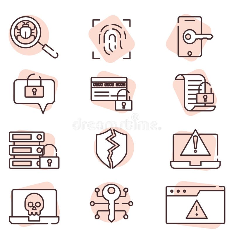 Cyber security email, icon stock vector. Illustration of symbol - 259393607