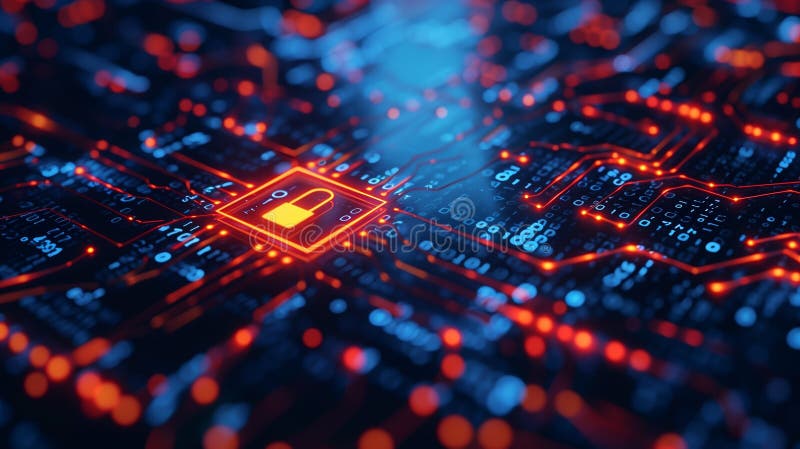 Modern Cyber Security Wallpaper Stock Image - Image of horizontal ...