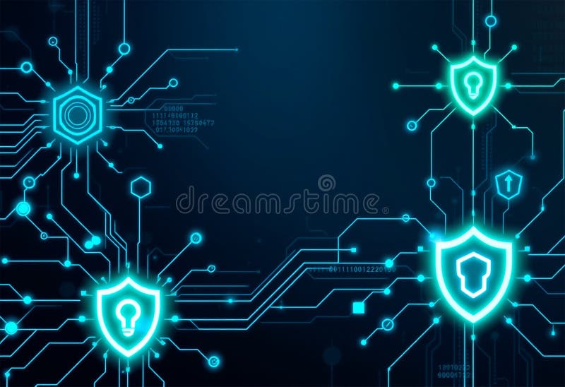 Modern Cybersecurity Banner with Digital Shield Elements. AI Generated ...